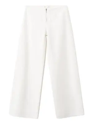 Mango Low Waist Wide Leg Jeans - White