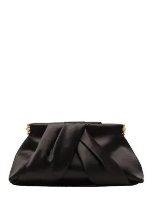 Cult Gaia Lia Mini Satin Clutch - Black