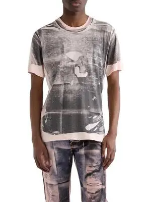 Acne Studios Eamon Trompe L'oeil T-shirt - Pink/grey