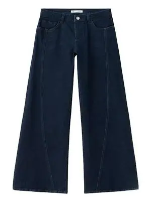 Mango Low Waist Wide Leg Jeans - Open Blue