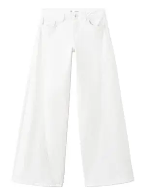 Mango Low Waist Wide Leg Jeans - White