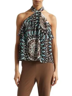 RAMY BROOK Ramy Brook Palma Talia Silk Chiffon Halter Top