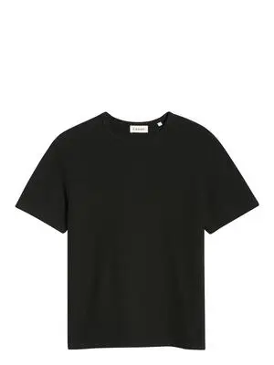 FRAME Textured Cotton Jacquard T-shirt - Black