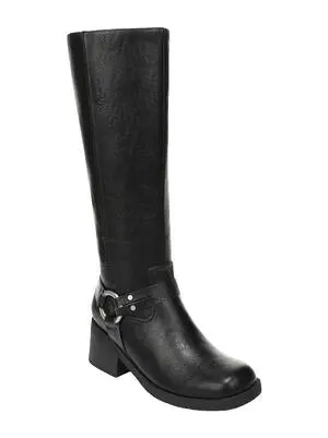 Dr. Scholl'S Joplin West Knee High Boot With Side Zip And Cushioned Footbed - Black