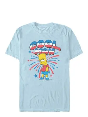 THE SIMPSONS Festive Cool Bart Graphic T-shirt - Light Blue