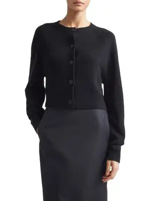 Loulou De Saison Heike Cashmere Crop Cardigan - Black