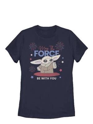 STAR WARS: THE MANDALORIAN The Mandalorian "the Fireworks Be With You" Graphic T-shirt - Navy Blue