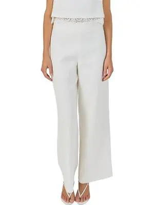 Endless Rose High Waist Wide Leg Pants - White