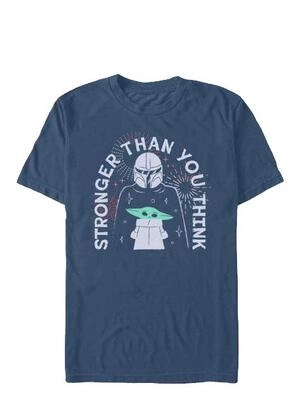 STAR WARS: THE MANDALORIAN Star Wars The Mandalorian Stronger Than Fireworks T Shirt - Midnight