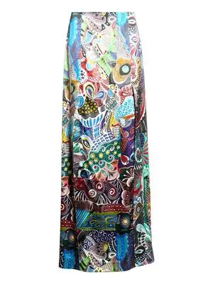 HEIRLOME Florence Print Silk Shantung Maxi Skirt - Multicolor