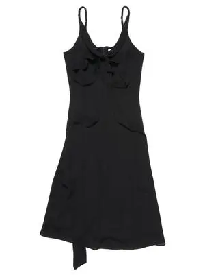 Acne Studios Sleeveless Silk Dress With Bow Detail - Black