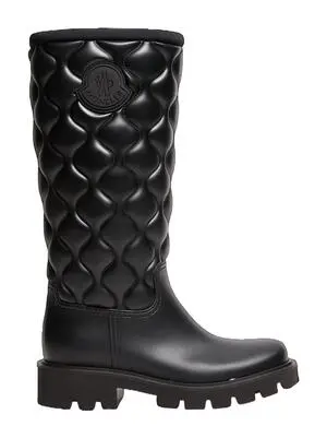 Moncler Moncler Kickstream Quilted High Rain Boots Black