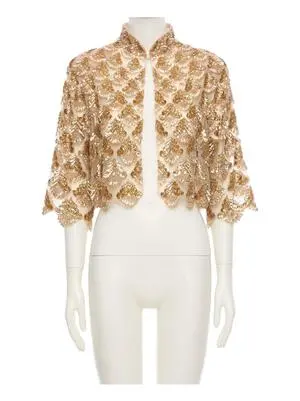 Valentino Garavani Embellished Cropped Jacket - White