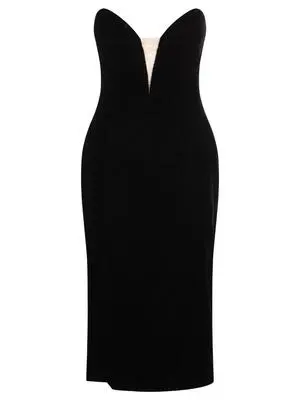 TOM FORD Strapless Sweetheart Neckline Midi Dress - Black