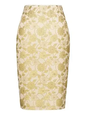 SAINT LAURENT Saint Laurent Brocade Midi Skirt