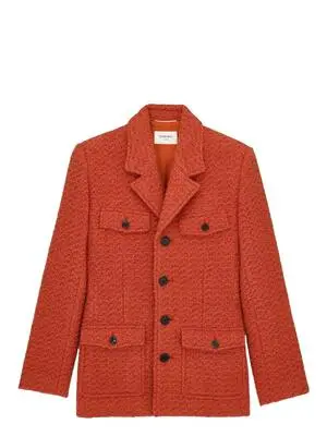 Saint Laurent Single-breasted Tweed Jacket - Brown