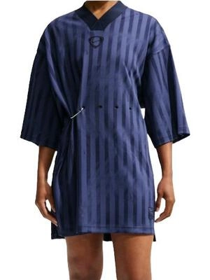 Nike Runway" Mini Dress With Vertical Stripes And Embroidered Logo - Black Blue