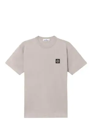 Stone Island Slim-fit T-shirt With Compass Patch Grey