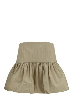 GANNI Ganni Striped Mini Skirt Nude