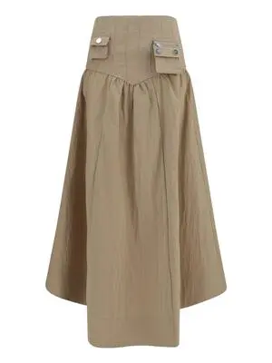 GANNI Midi Corset Skirt - Brown