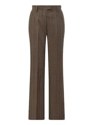 GANNI Pinstripe Tailored Straight-leg Trousers - Brown