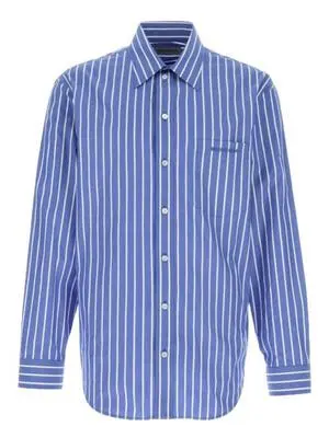 Balenciaga Logo-embroidered Shirt - Blue
