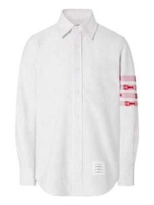 Thom Browne 4-bar Striped Shirt - Medium Gray
