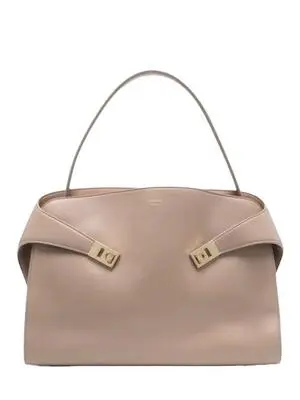 FERRAGAMO Hug Soft Shoulder Bag - Grey