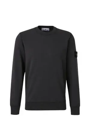 Stone Island Stone Island Long Sleeve Crewneck Sweatshirt With Detachable Label Lead Gray