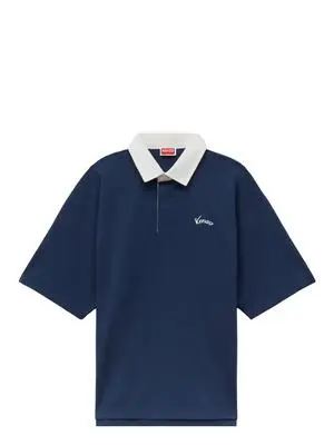 Kenzo Varsity' Relax Polo In Heavy Cotton - Blue-black