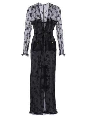 Alessandra Rich Lace Maxi Dress With Bow Detail - Black
