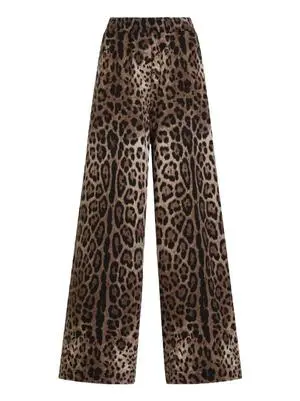 Dolce & Gabbana Leopard Print Fleece Trousers - Multicolor
