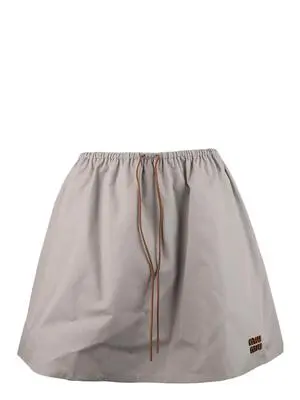 Miu Miu Drawstring Skirt Gray