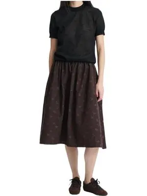 Cecilie Bahnsen Fiella Skirt With Floral Pattern - Brown