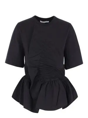 Cecilie Bahnsen Peplum Hem T-shirt - Black