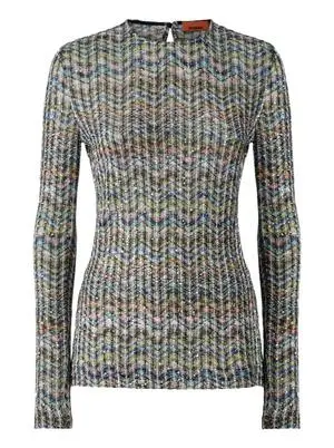Missoni Zigzag-knit Sweater With Sequin Embellishments - Multicoloured