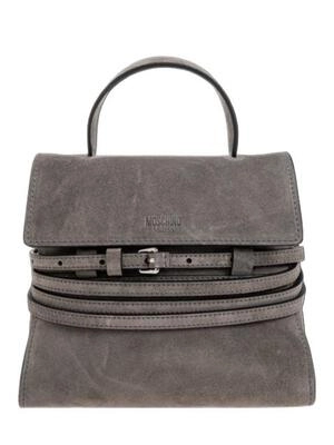 Moschino Moschino Suede Handbag With Buckle Detail Grey