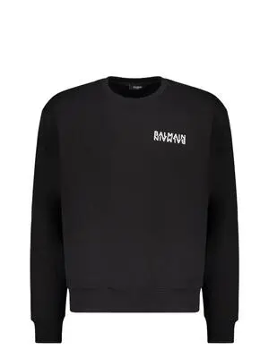 Balmain Logo Crewneck Sweatshirt - Black