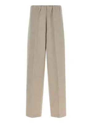 Fabiana Filippi Elastic Waist Straight Leg Trousers - Beige