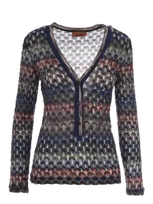 Missoni Long Sleeve V-neck Jumper - Multi Dark Version