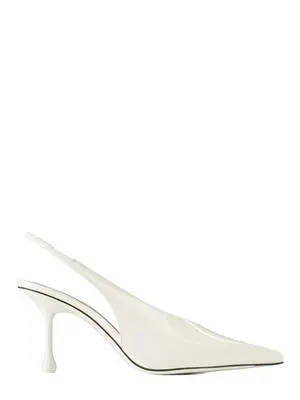 JIMMY CHOO Pointed-toe High-heeled Slingback Sandals - Latte