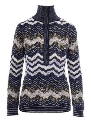 Missoni Long-sleeve High-neck Knit Top - Blu Yellow