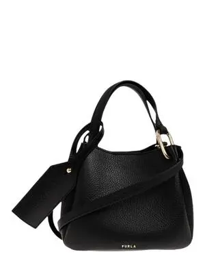Furla Mini Nuvola Grained Leather Tote Bag - Black