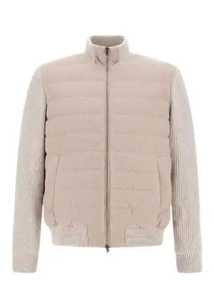 Herno Jacket In Wool-blend Melange Flannel - Chantilly