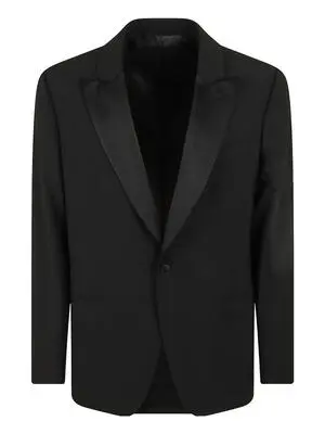 LARDINI Single-breasted Tuxedo Blazer - Black