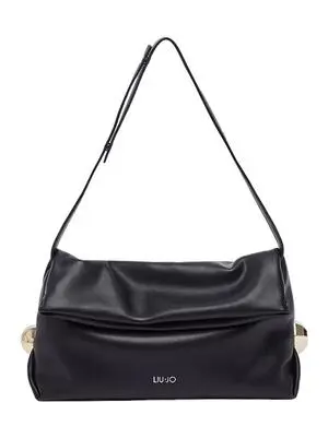 Liu Jo Medium Shoulder Bag With Flap Closure And Side Accents - Black