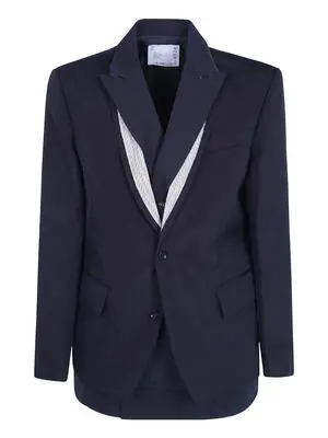 Sacai Long-sleeve Paneled Blazer - Black