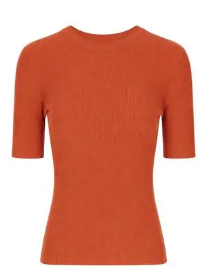P.a.r.o.s.h Ribbed Crewneck Knit Top - Brown