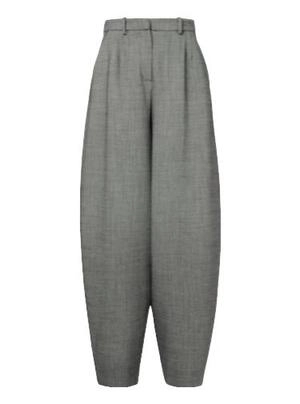 Magda Butrym Herringbone Wool-blend Barrel-leg Pants - Grey
