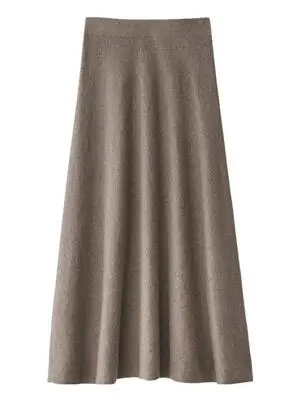 LISA YANG Flared Maxi Skirt - Truffle